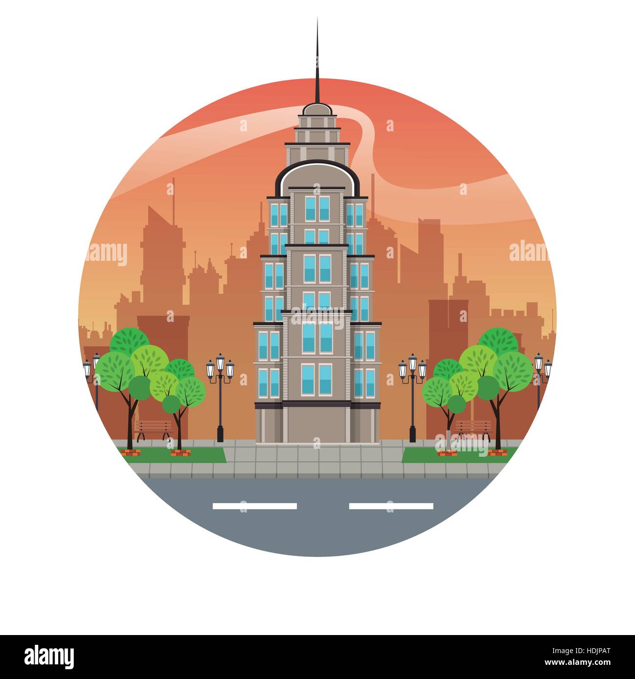 Skyscraper bright sunshine Stock Vector Images - Alamy