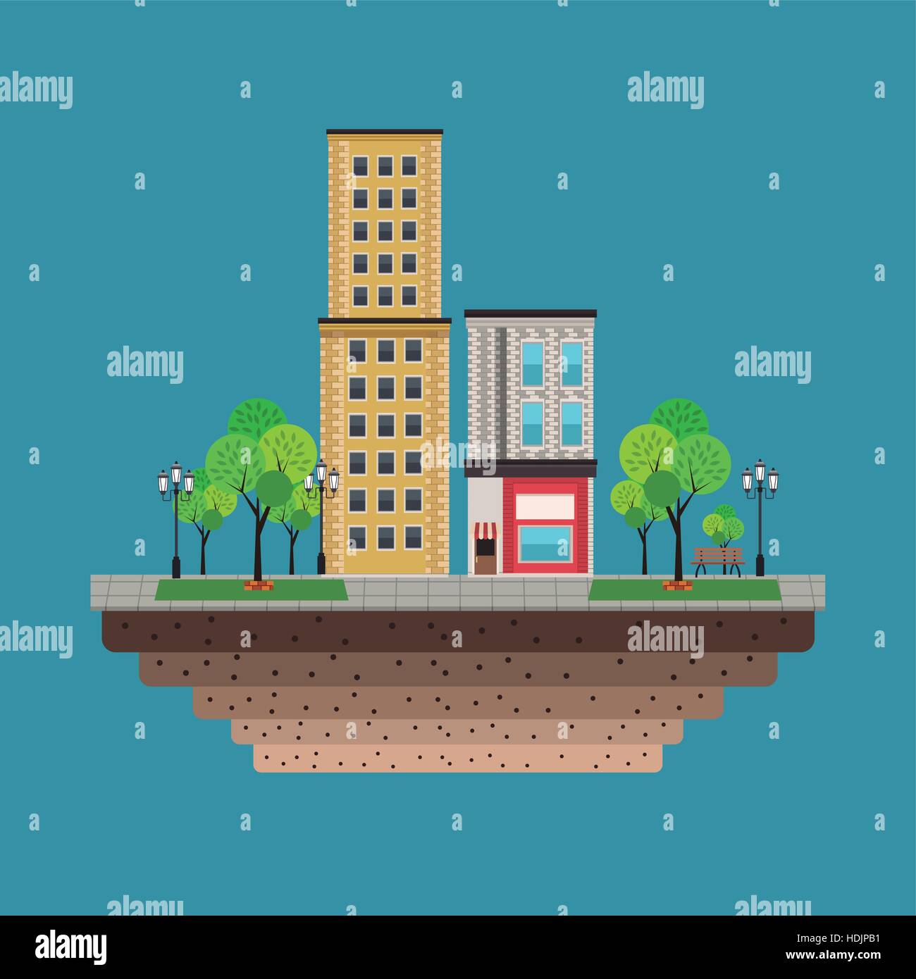 Small town shops Stock Vector Images - Alamy