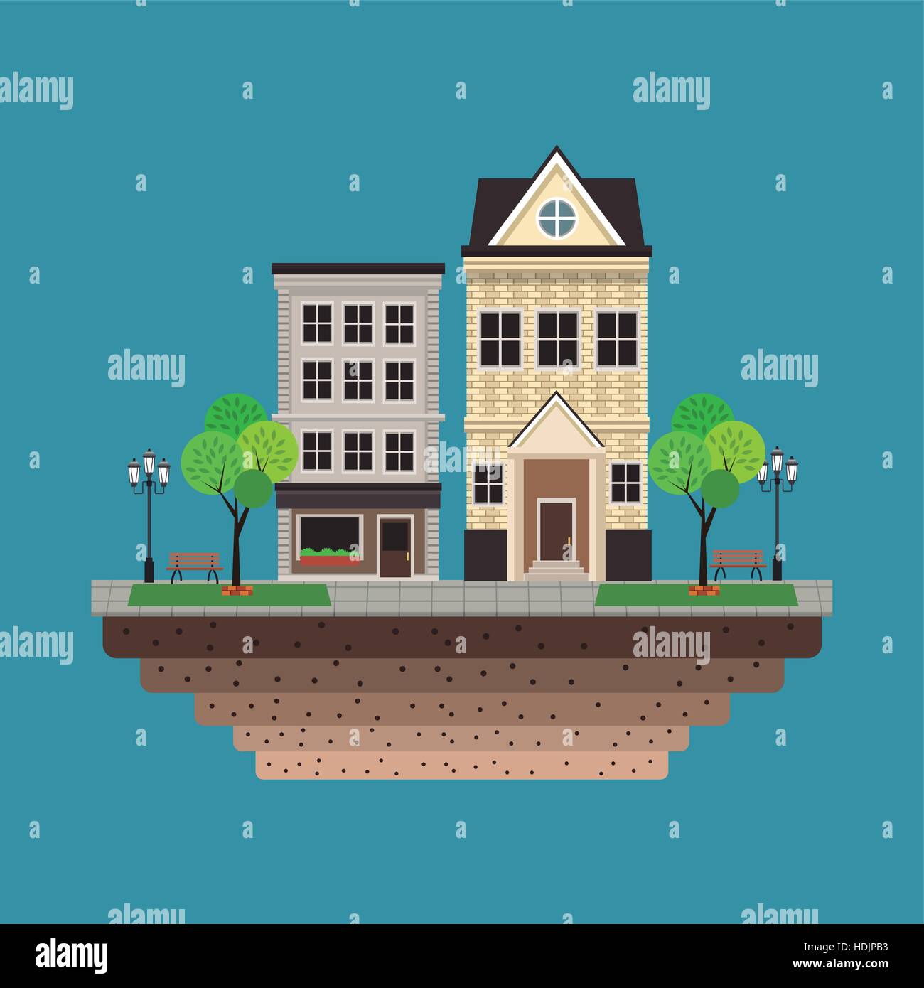 Gray brick building corner Stock Vector Images - Alamy