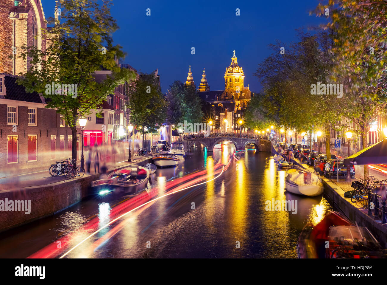 Night Amsterdam red-light district De Wallen Stock Photo - Alamy