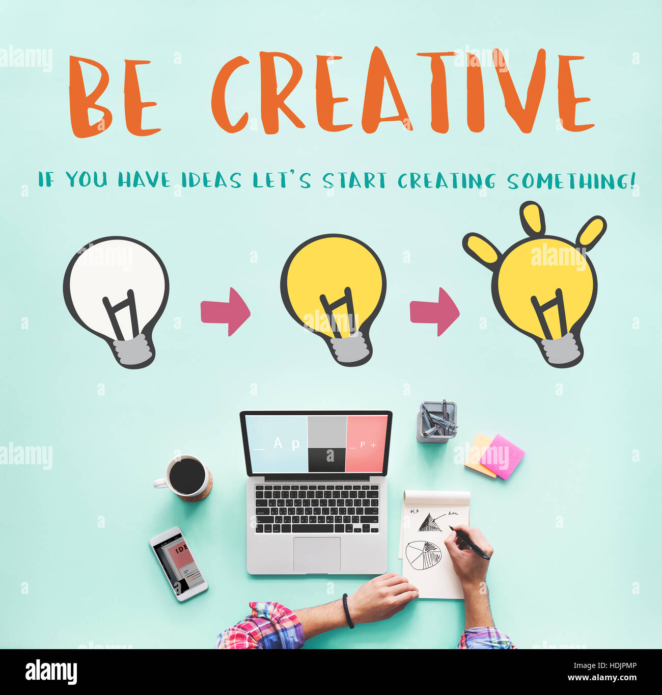 Be Creative Design Inspiration Invention Concept Stock Photo - Alamy