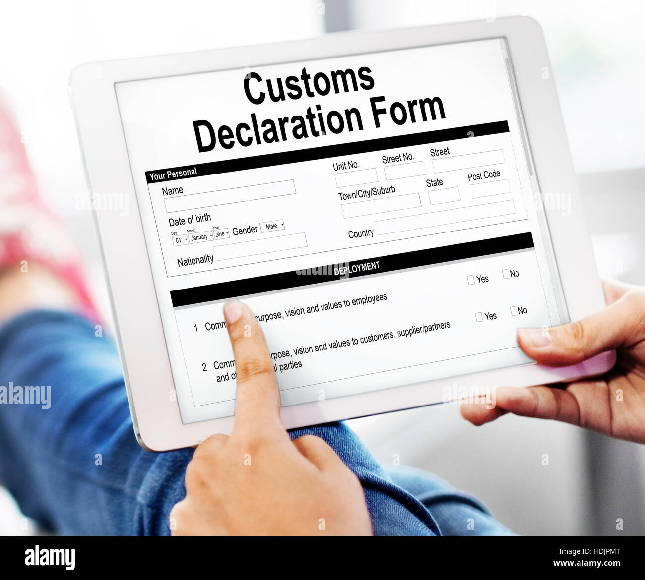Customs Declaration Form Invoice Freight Parcel Concept Stock Photo - Alamy
