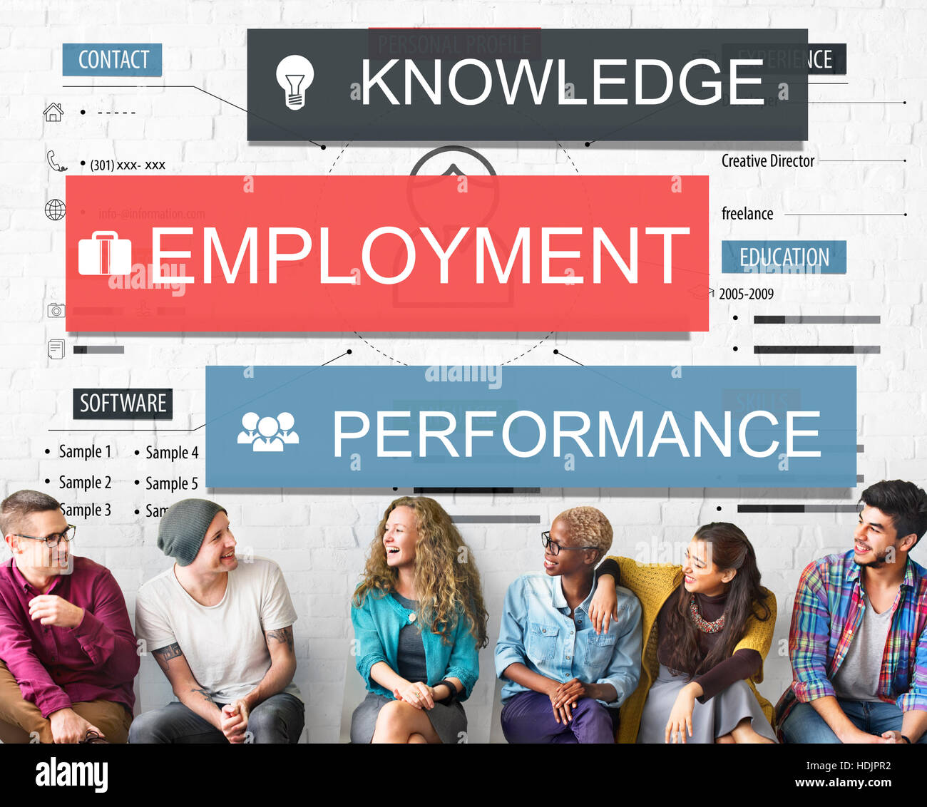 Employment Knowledge Performance Business Career Concept Stock Photo ...