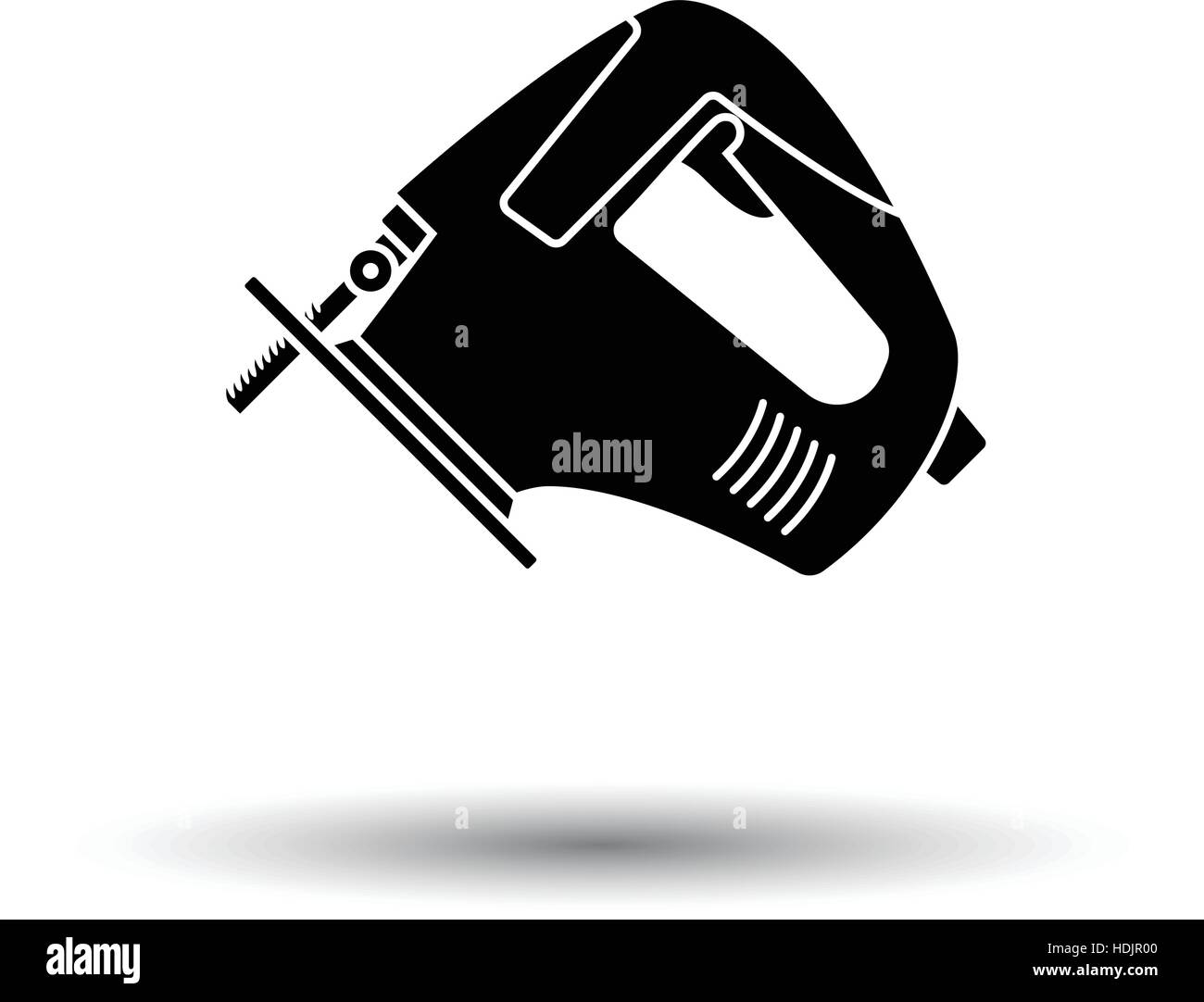 Jigsaw icon. White background with shadow design. Vector illustration ...