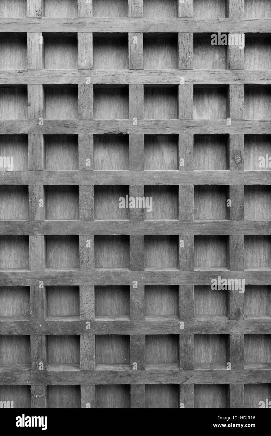 A pattern of squares or cells in a grid created out of wood Stock Photo ...