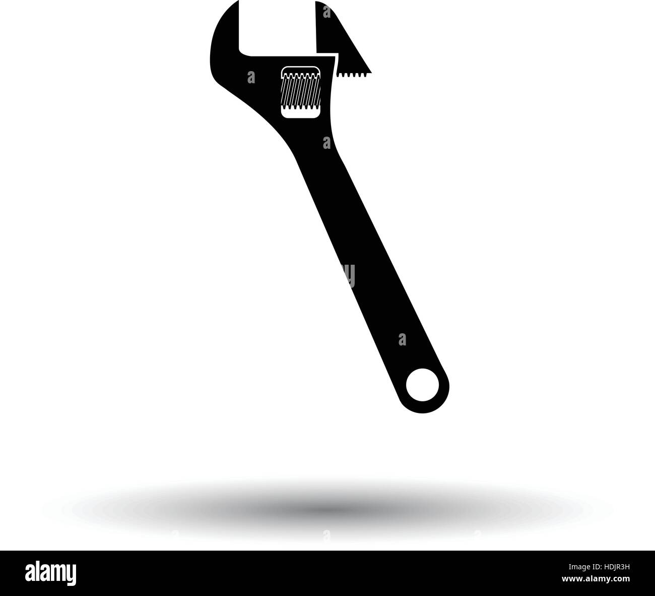 Adjustable wrench icon. White background with shadow design. Vector ...