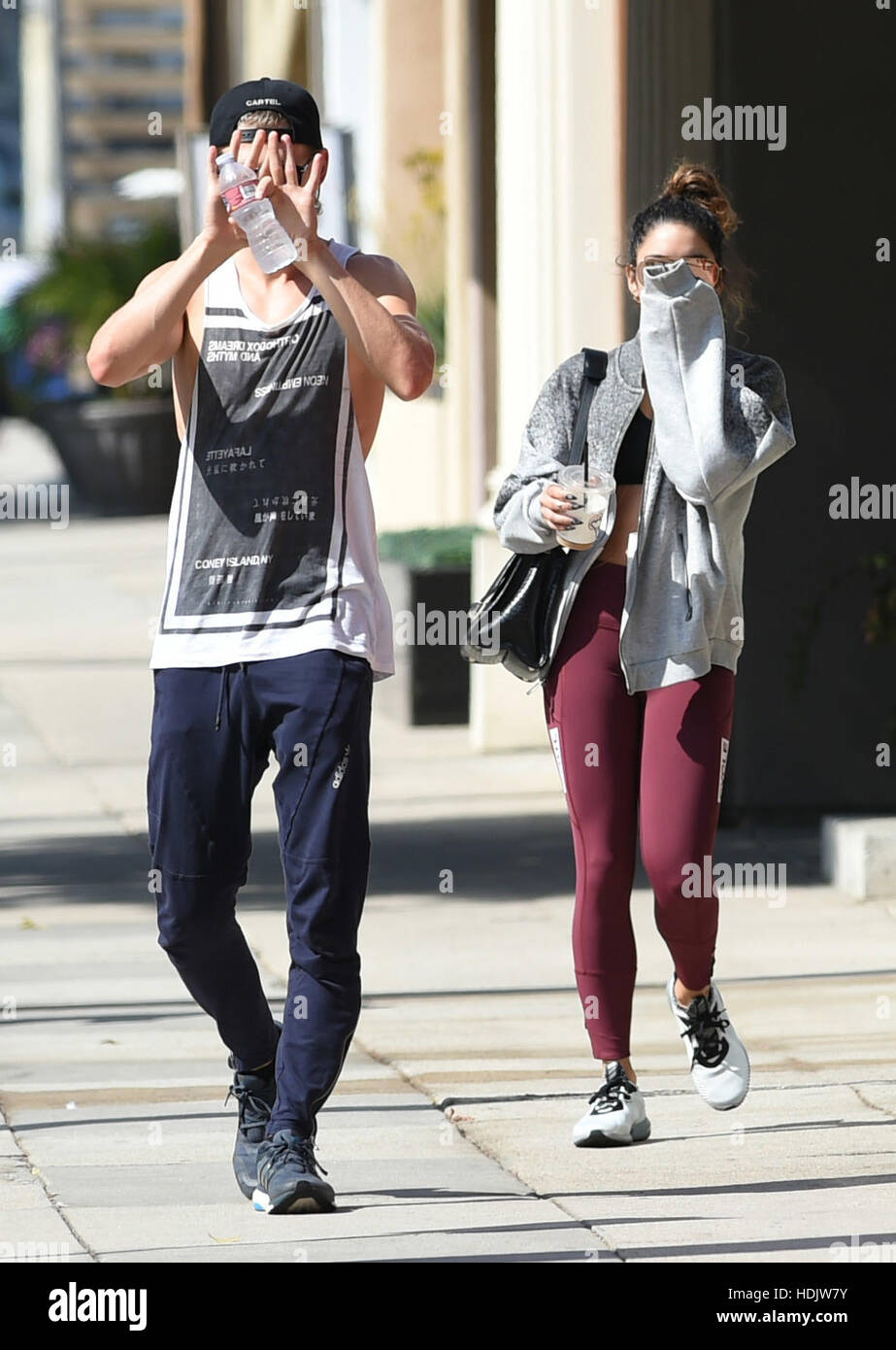 Vanessa Hudgens and Austin Butler finish a workout Featuring: Vanessa ...