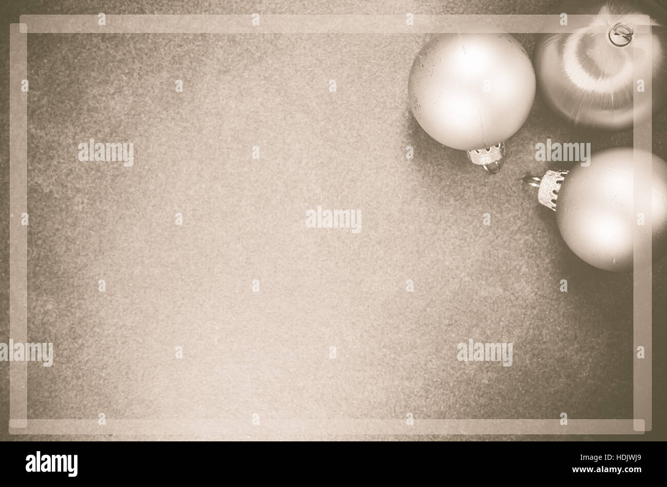 Christmas balls ornament on a stone surface - top view Stock Photo - Alamy