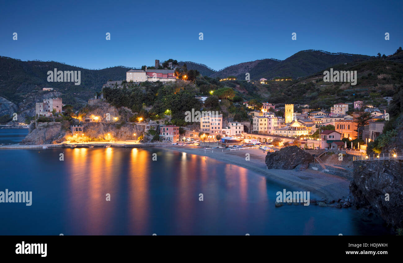 Early morning twilight over Monterosso al Mare - one of the Cinque ...