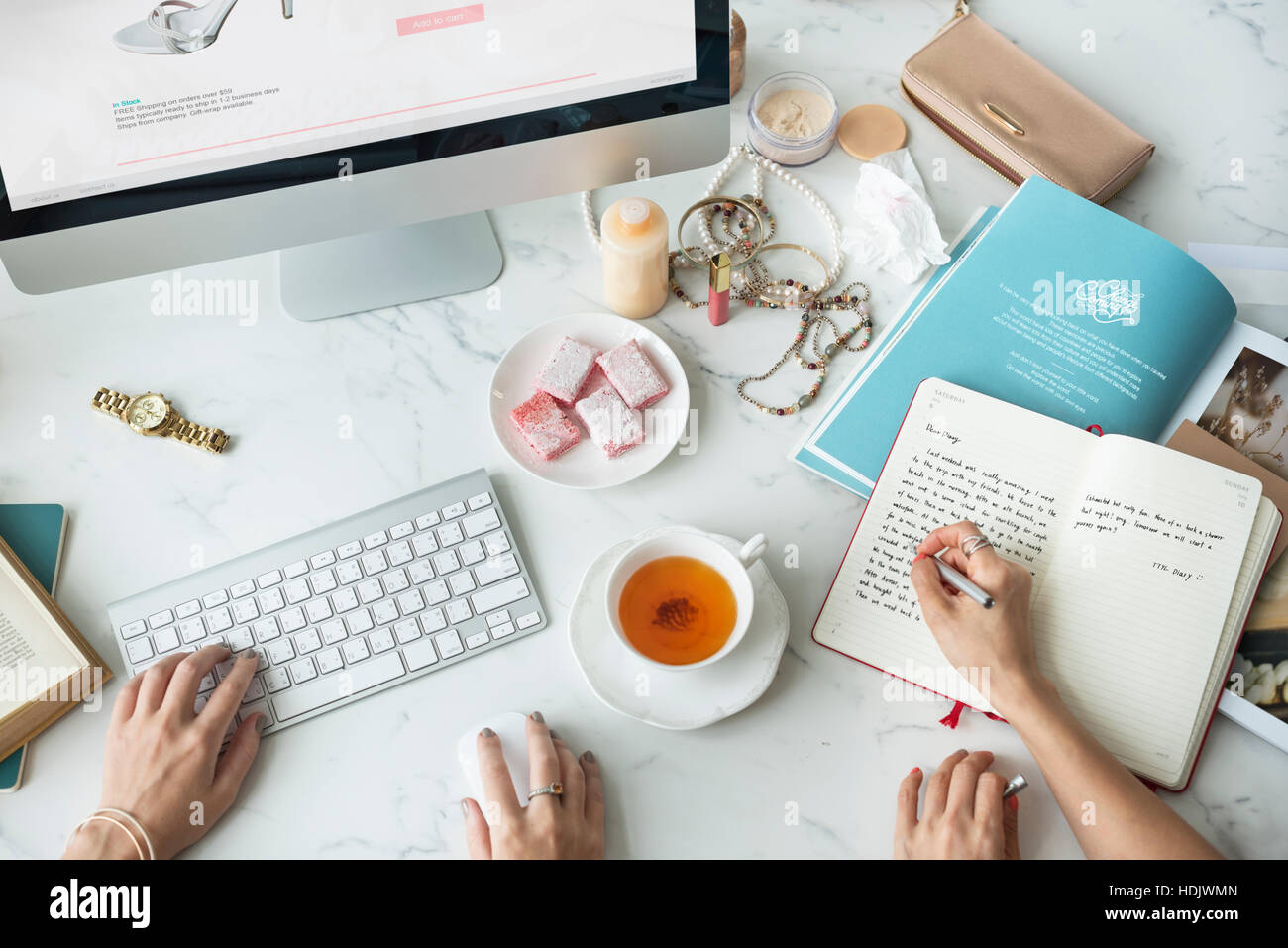 Women Working Networking Casual Information Concept Stock Photo - Alamy