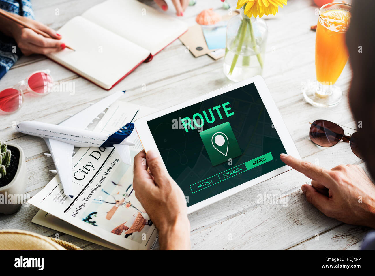 Route Destination Location GPS Map Concept Stock Photo - Alamy