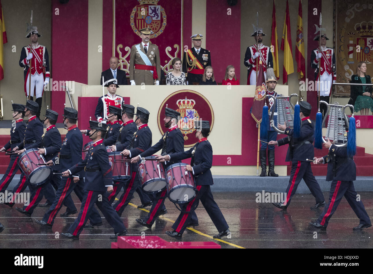 Spanish royals attend the National Day military parade in Madrid ...