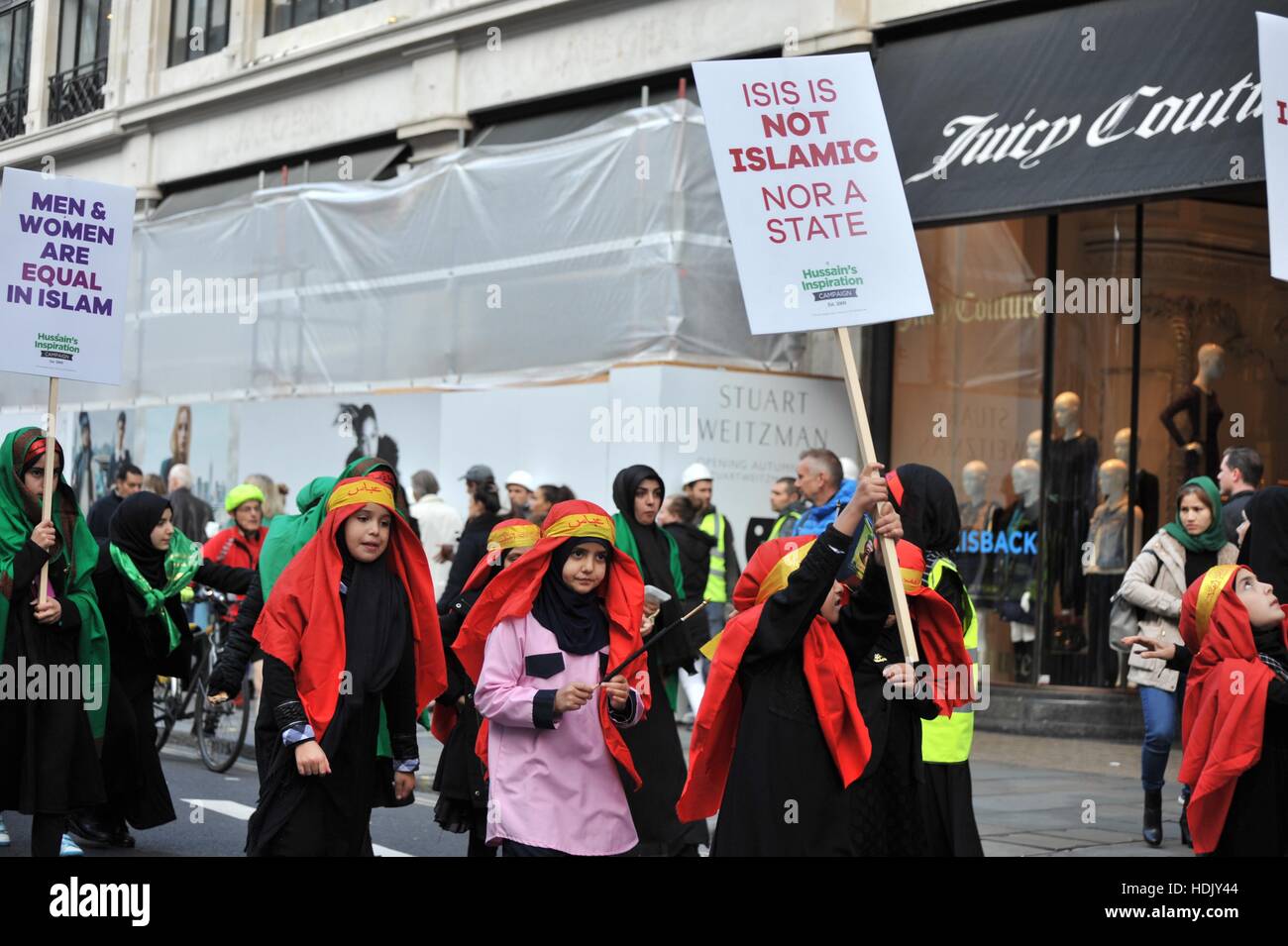 British Muslims demonstration on Regent Street, London Featuring ...