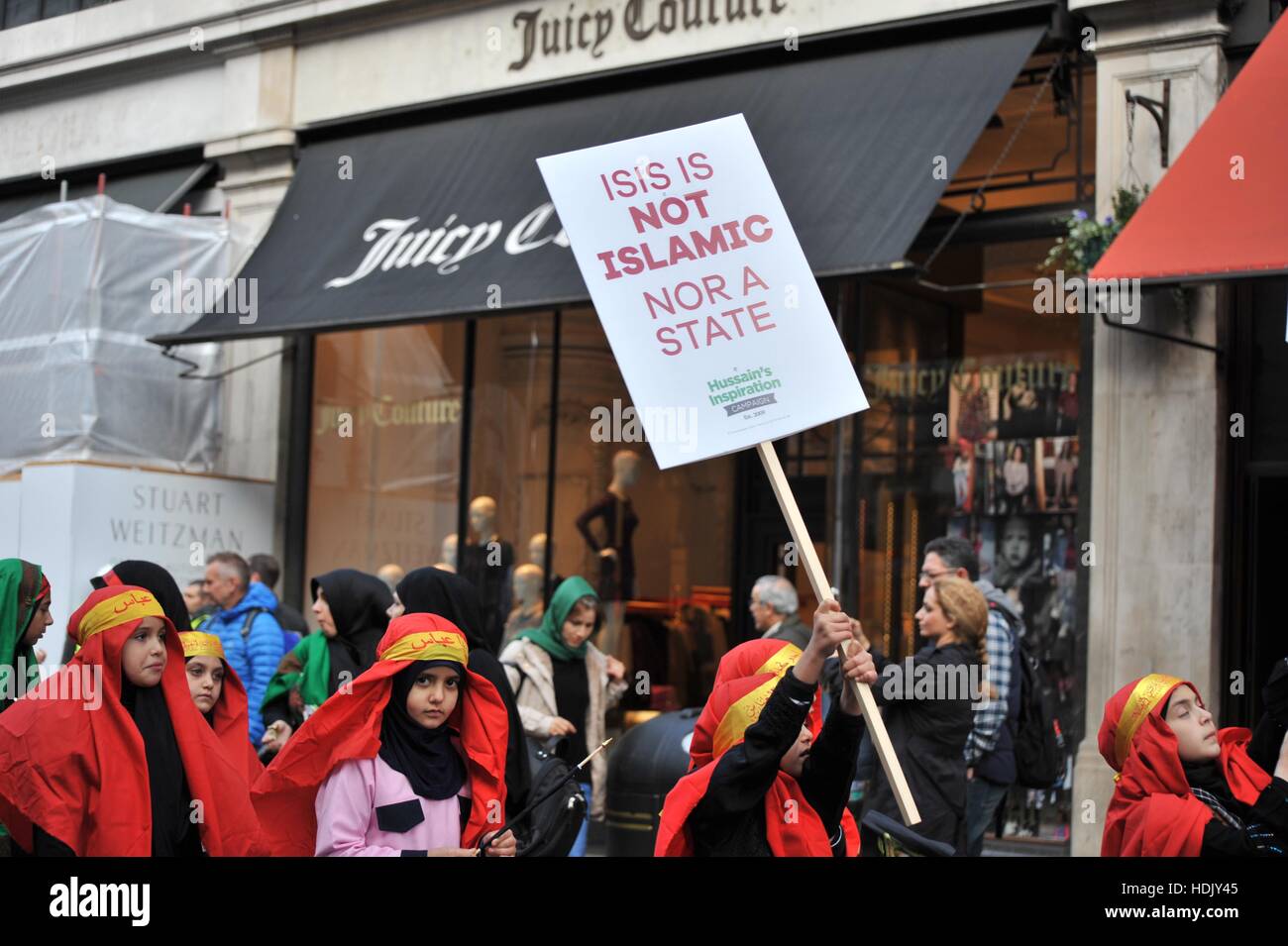 British Muslims demonstration on Regent Street, London Featuring ...