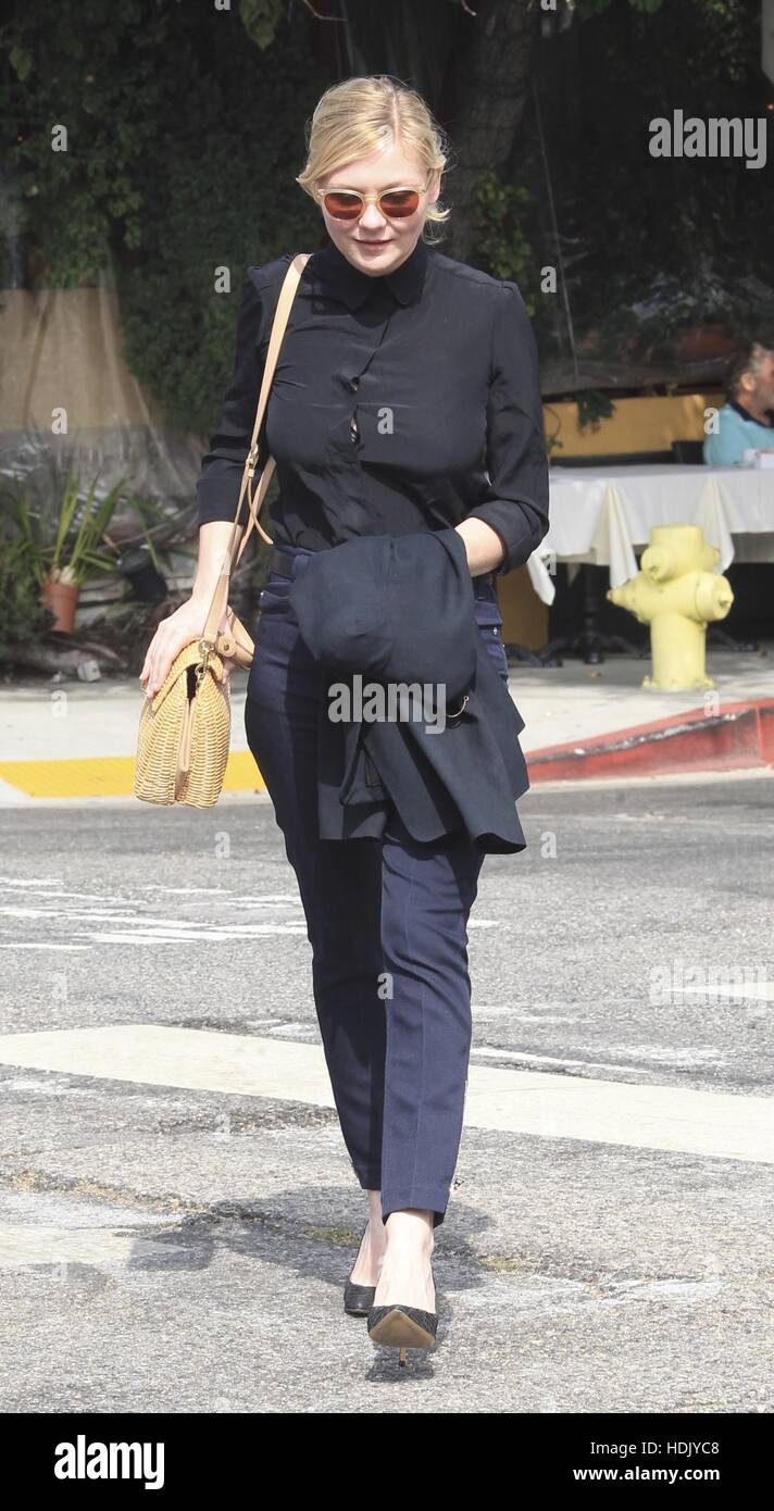 Kirsten Dunst Smoking A Cigarette After Leaving Picolino Restaurant In