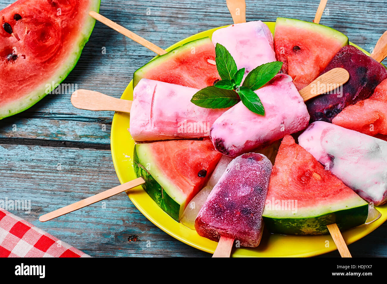Watermelon with frozen berries hi-res stock photography and images - Alamy