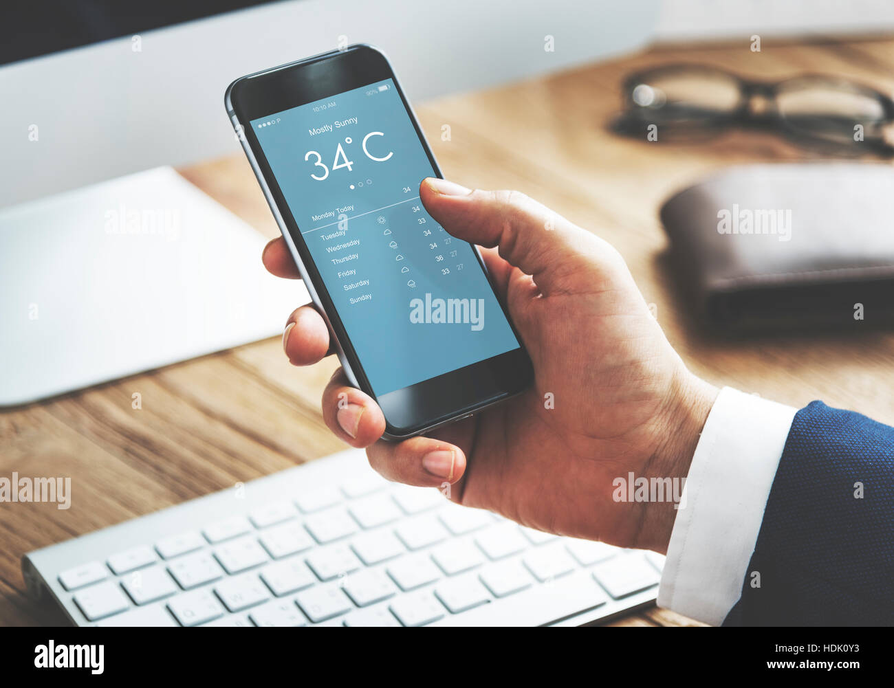 Weather Forecast Temperature Application Concept Stock Photo - Alamy