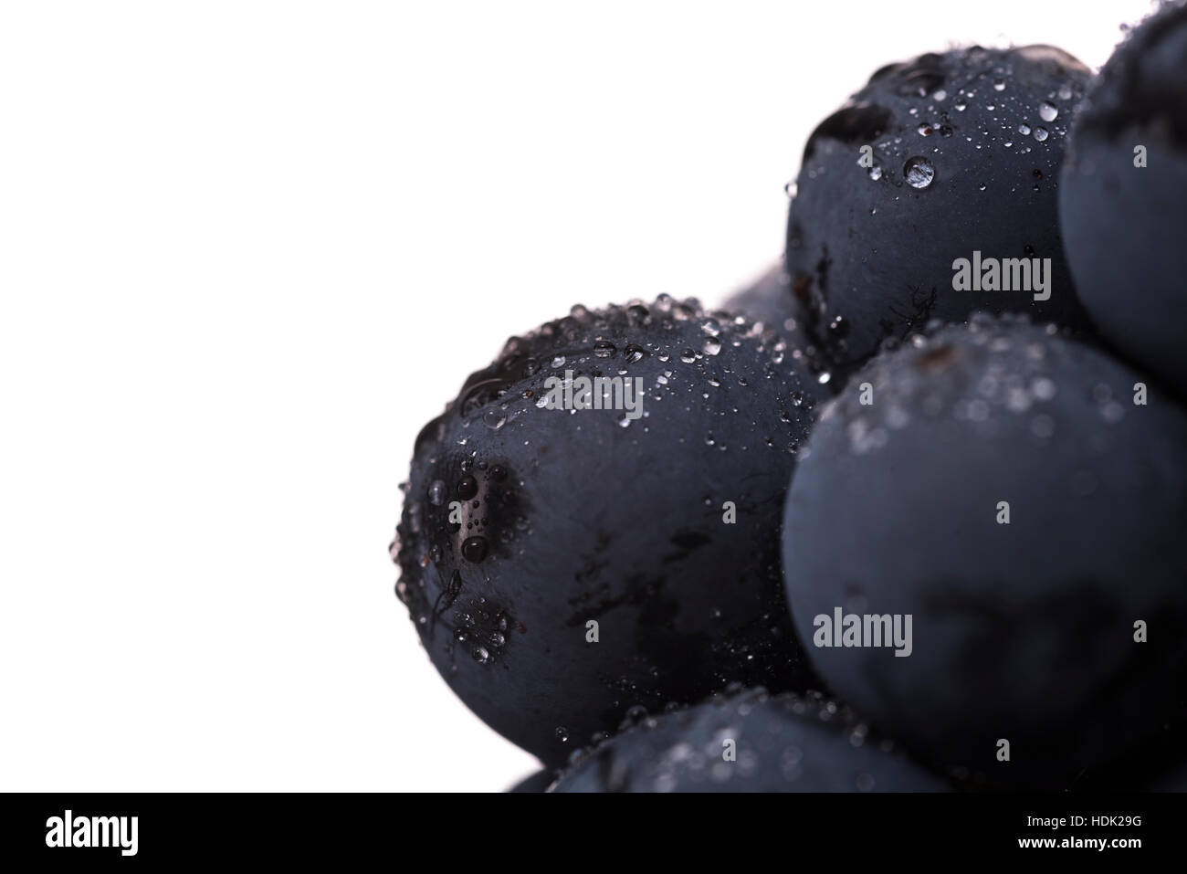 Closeup, grape berry with drops of water on white background Stock ...