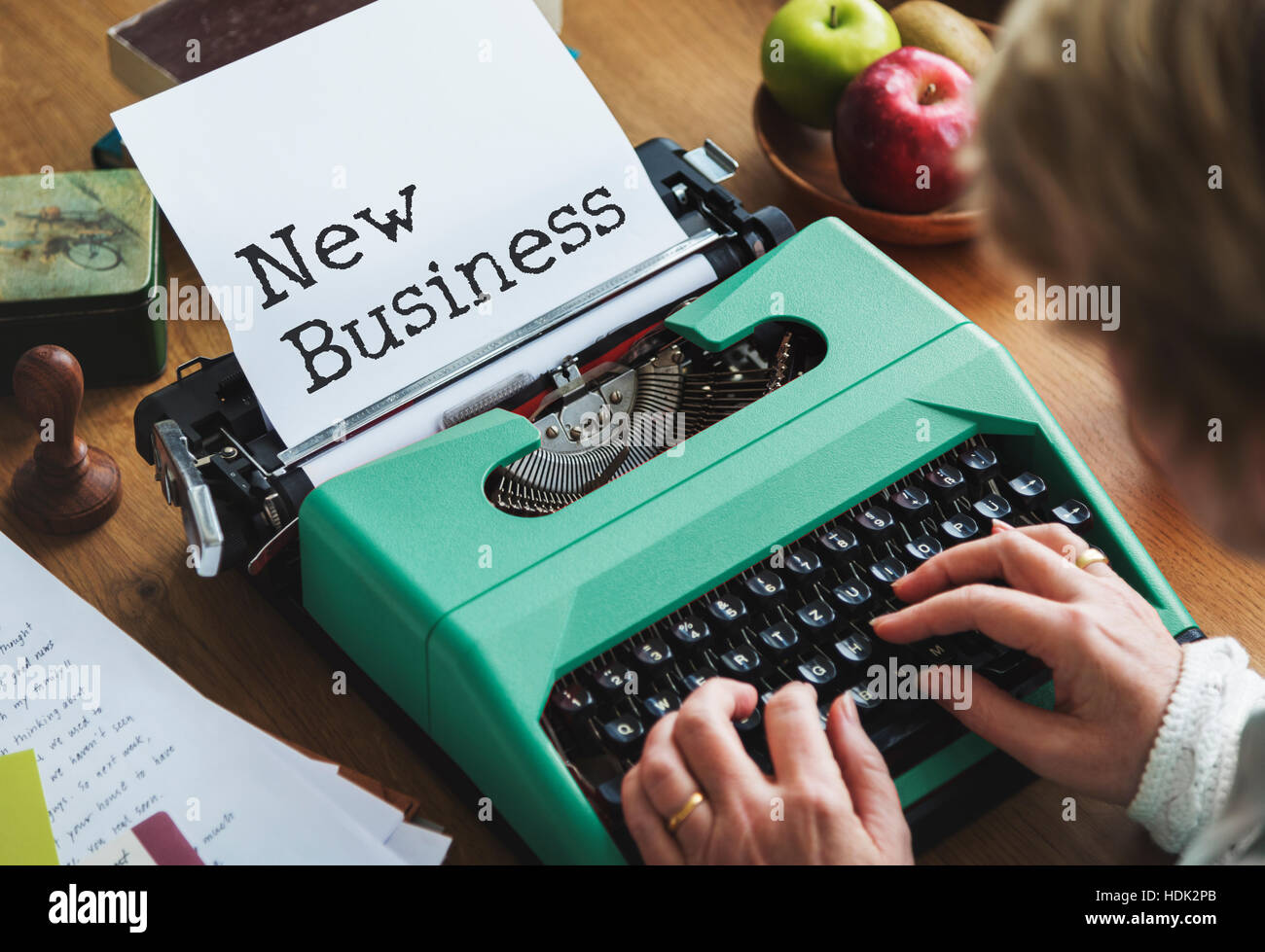 New Business Journal Typing Concept Stock Photo - Alamy