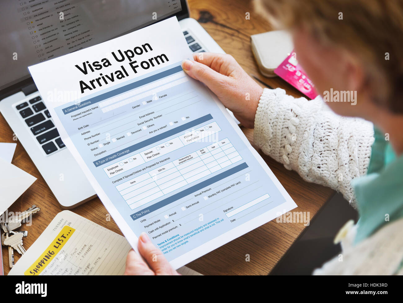 Visa Upon Arrival Form Concept Stock Photo - Alamy