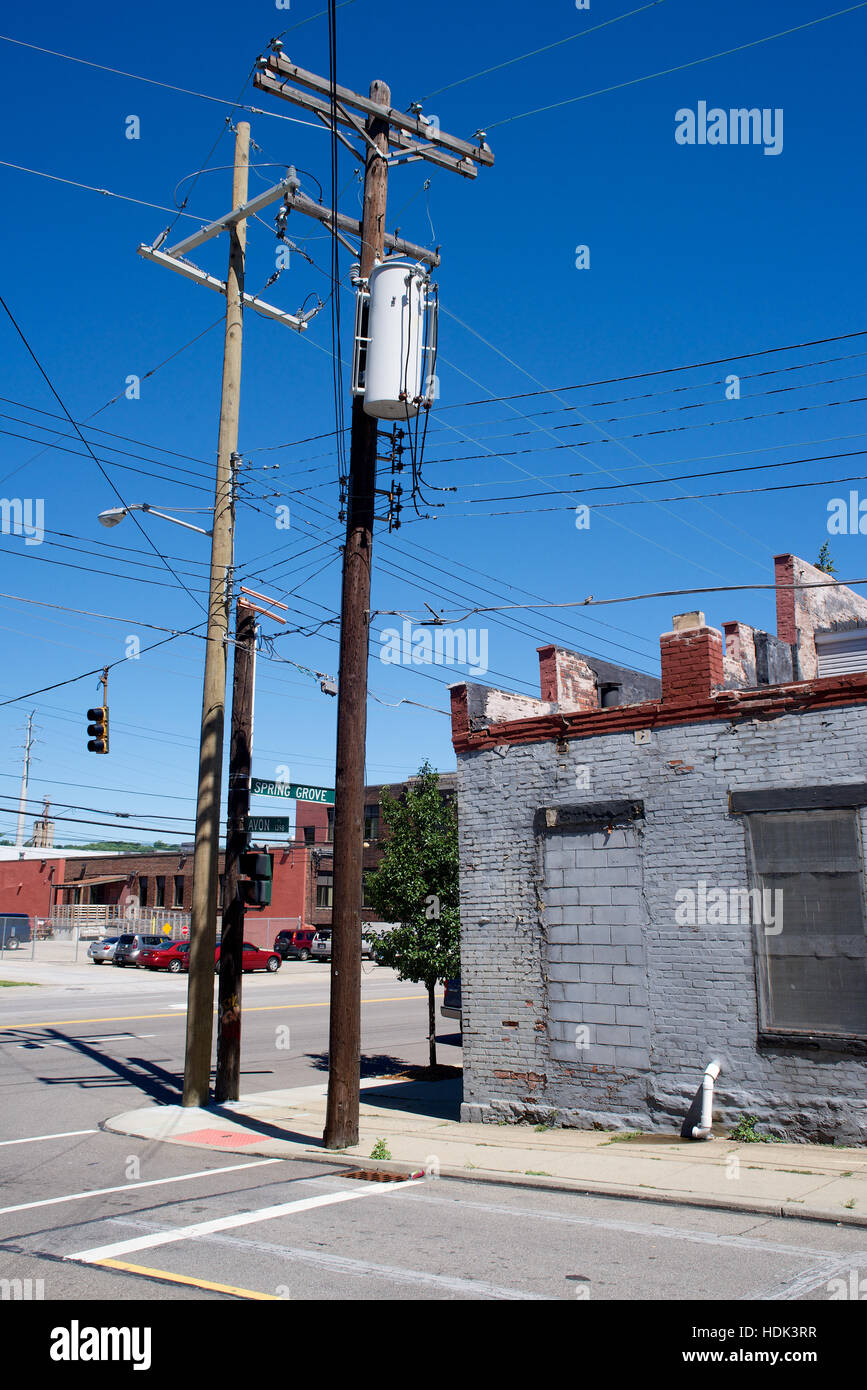 Utility Pole on corner of Avon Place and Spring Grove Avenue ...