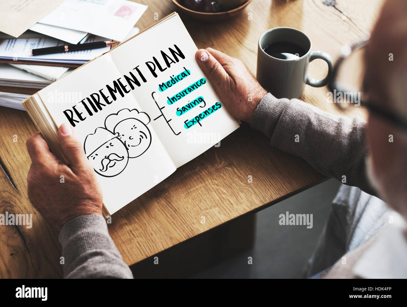 Retirement Plan Senior People Graphic Concept Stock Photo - Alamy