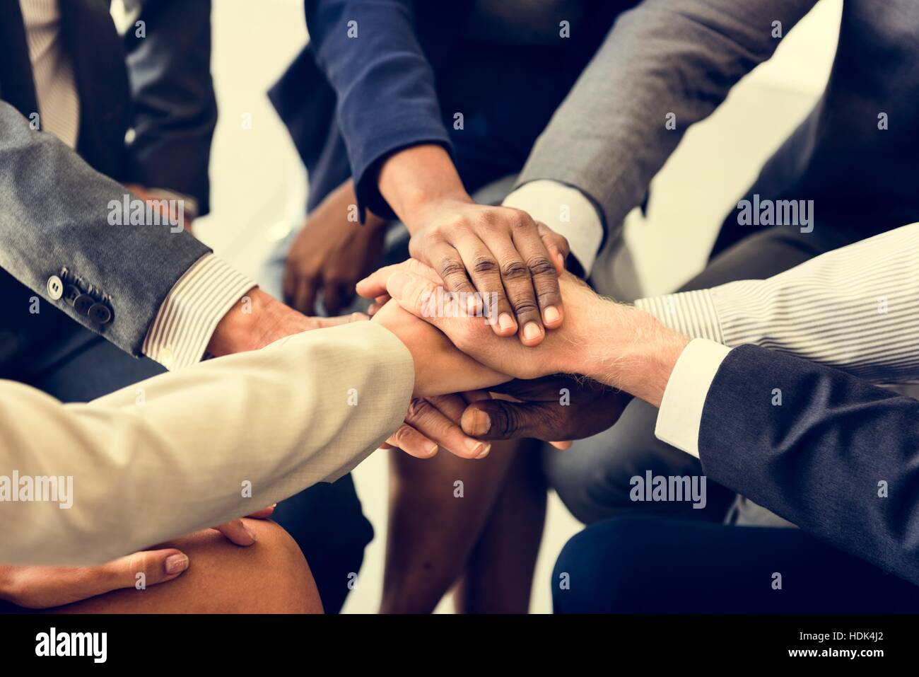 Business Team Stack Hands Support Concept Stock Photo - Alamy