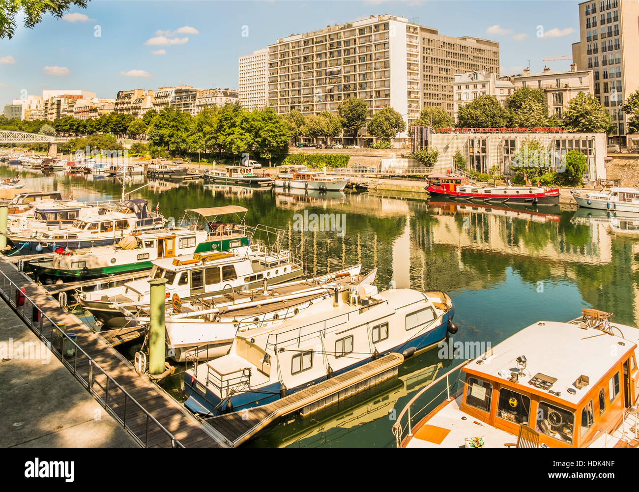 panoramic view of paris marina port de plaisance arsenal Stock Photo ...
