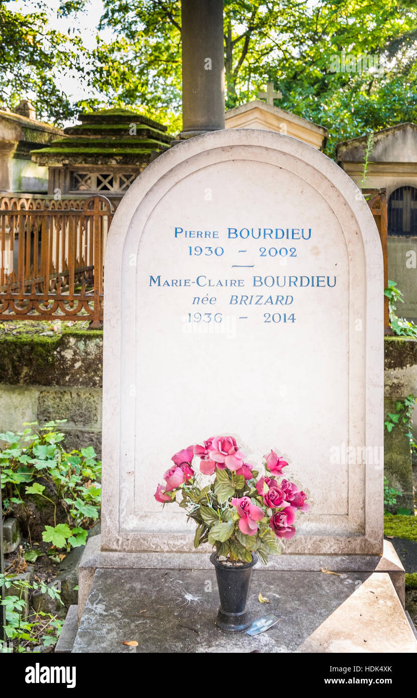 gravestone of french sociologist pierre bourdieu and wife marie-claire ...
