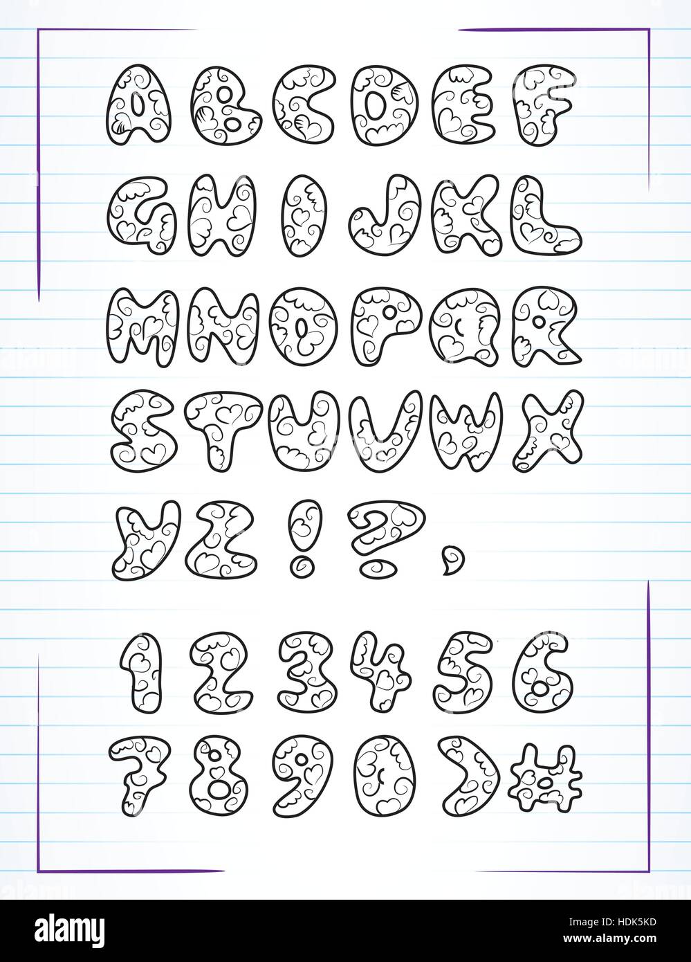 Notebook paper collection letter Stock Vector Images - Alamy