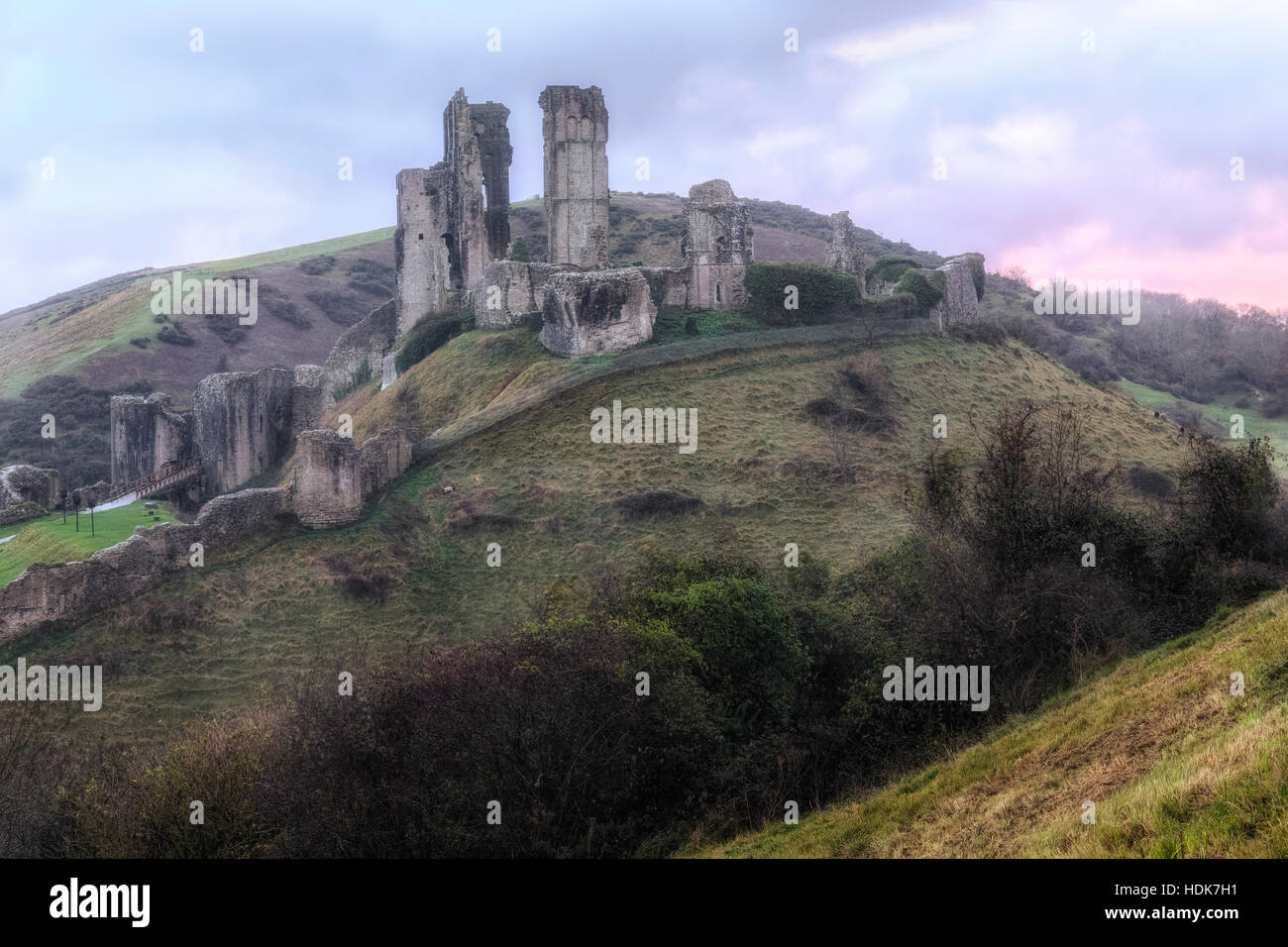 Corfe Castle, Dorset, England, UK Stock Photo - Alamy