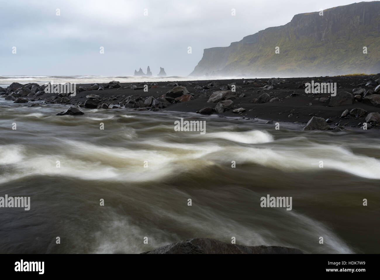 Reynisdrangar sea stacks from beach - Views around Iceland, Northern ...
