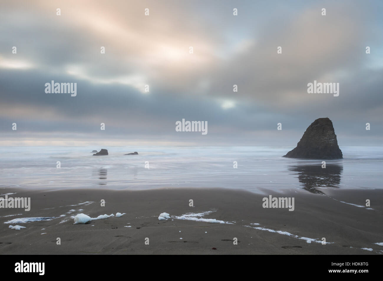 relaxing beach scene using a slow shutter speed to blur the motion of ...
