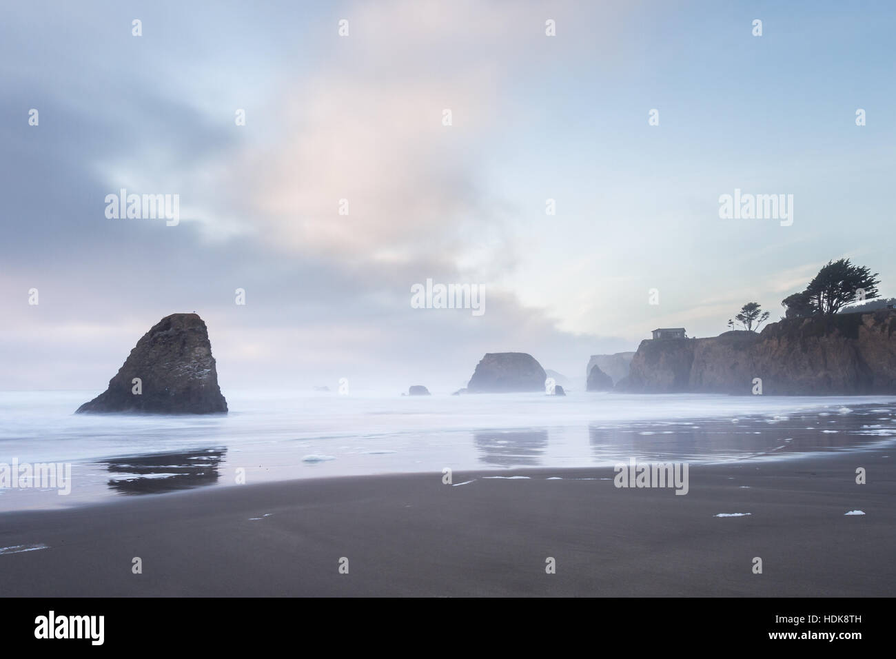 relaxing beach scene using a slow shutter speed to blur the motion of ...