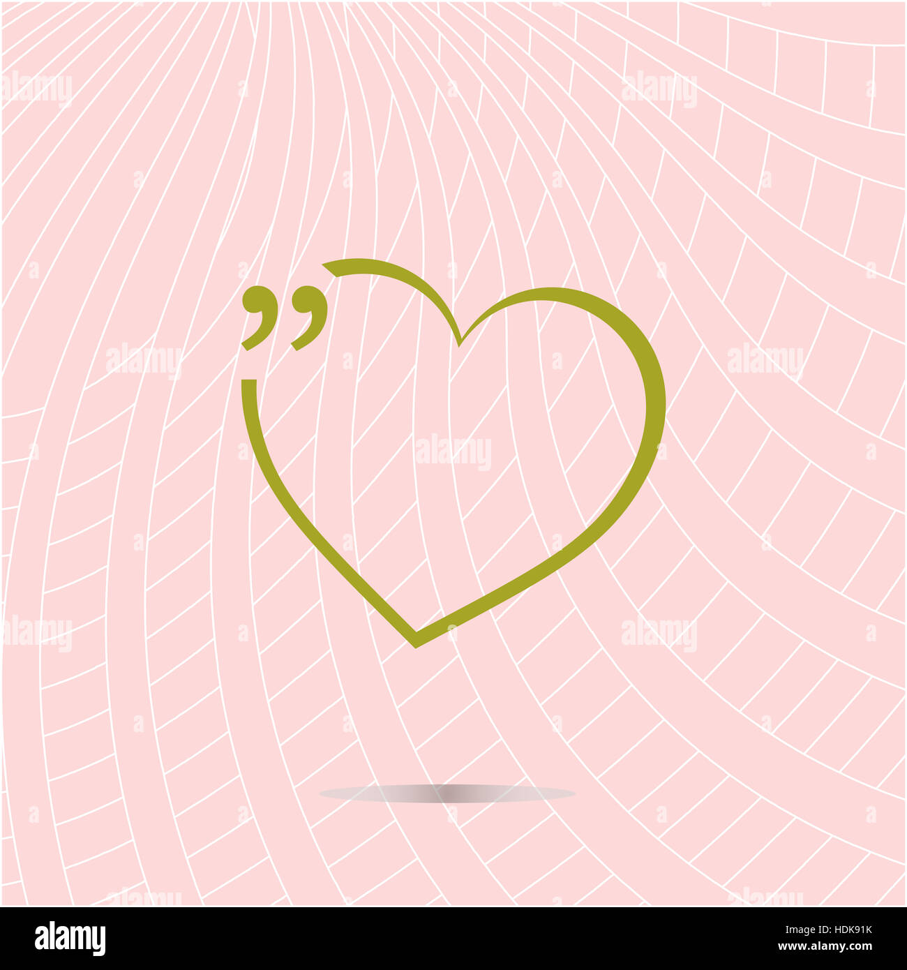 Quotation Mark Speech Bubble with love heart. Quote sign icon Stock ...