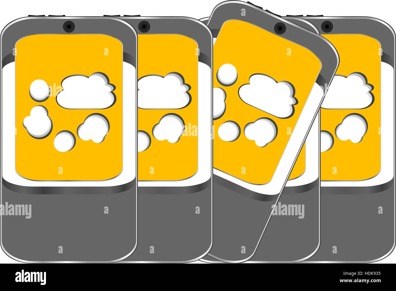 Smart phone set with cloud computing symbol on a screen Stock Photo - Alamy