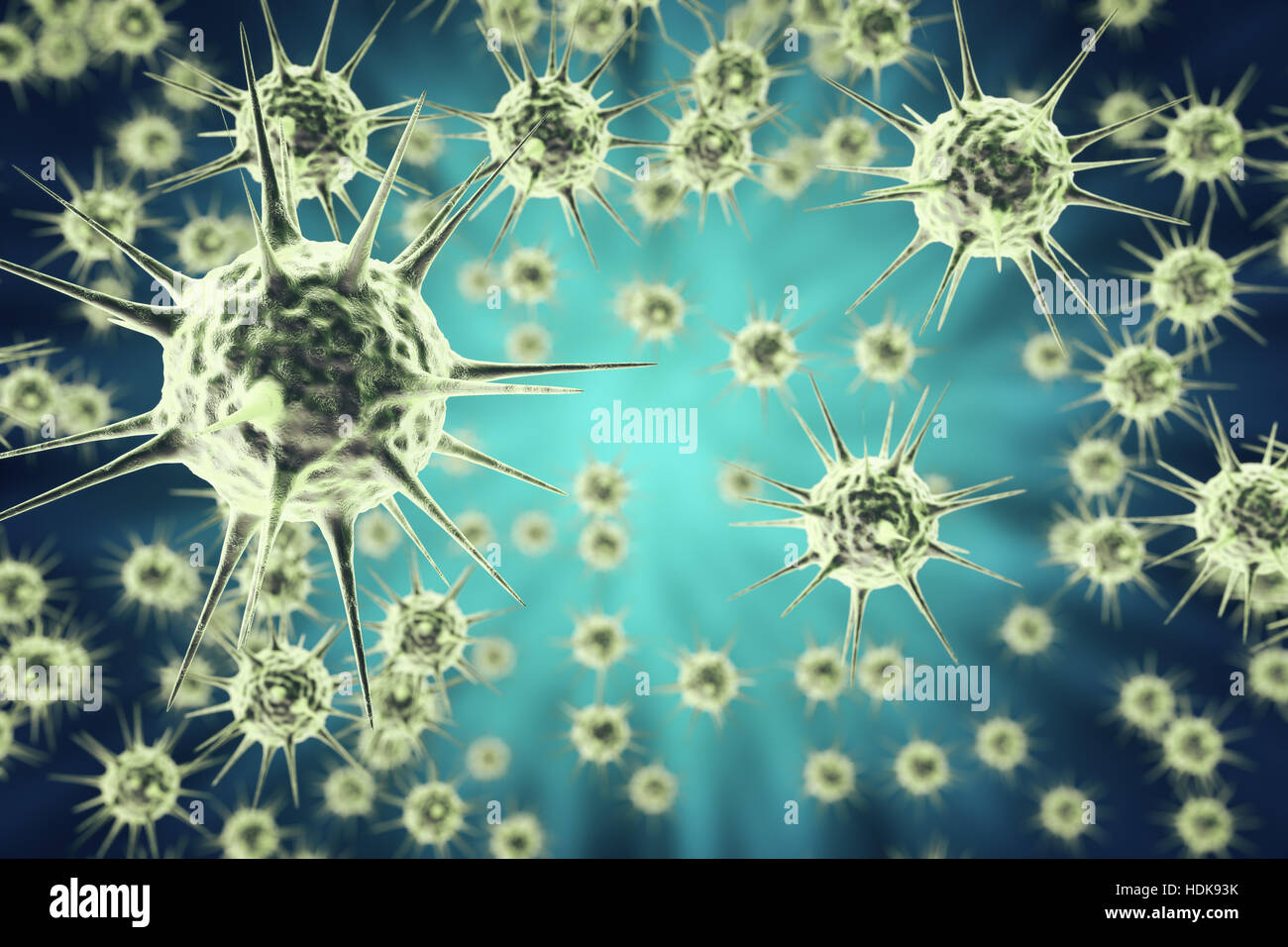 3d rendering, Hepatitis, H1N1, HIV, FLU, AIDS viruses abstract ...