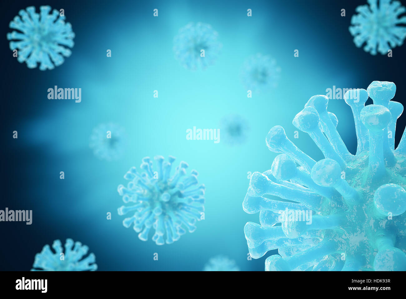 3d rendering bacteria virus or germs microorganism cells close-up Stock ...