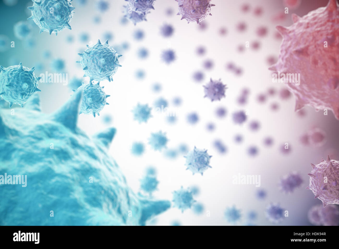 3d rendering virus, bacteria, cell infected organism, virus abstract ...