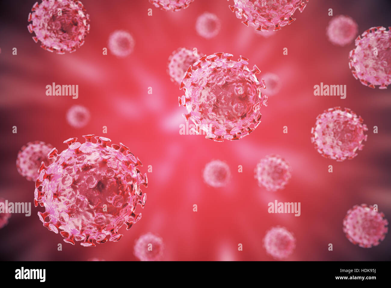 3d rendering bacteria virus or germs microorganism cells close-up Stock ...