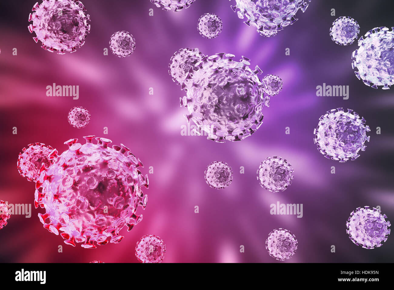 3d rendering bacteria virus or germs microorganism cells close-up Stock ...