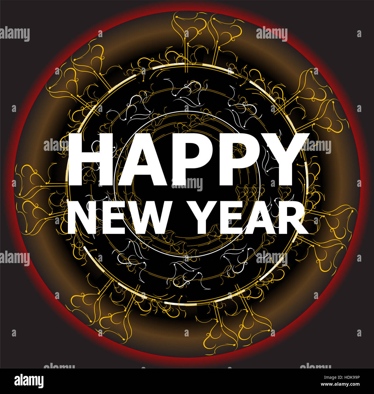 Happy New Year lettering Greeting Card Stock Photo - Alamy