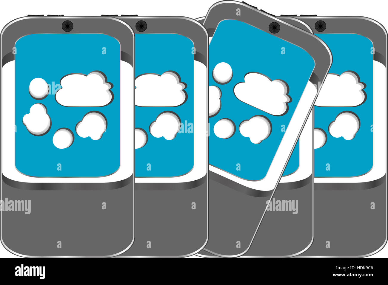 Smart phone set with cloud computing symbol on a screen Stock Photo - Alamy