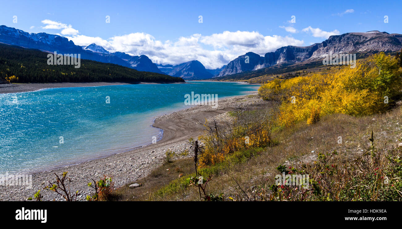 beautiful landscape in the mountains of Glacier National Park in ...