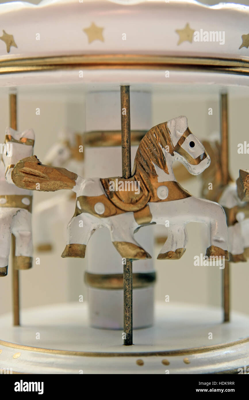 Vintage carousel toy. Wood made carousel toy Stock Photo - Alamy