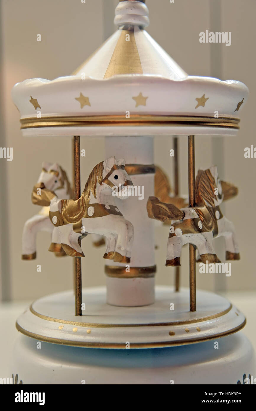 Vintage carousel toy. Wood made carousel toy Stock Photo - Alamy