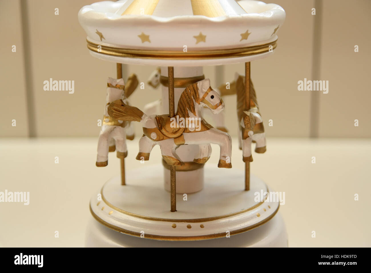 Vintage carousel toy. Wood made carousel toy Stock Photo - Alamy