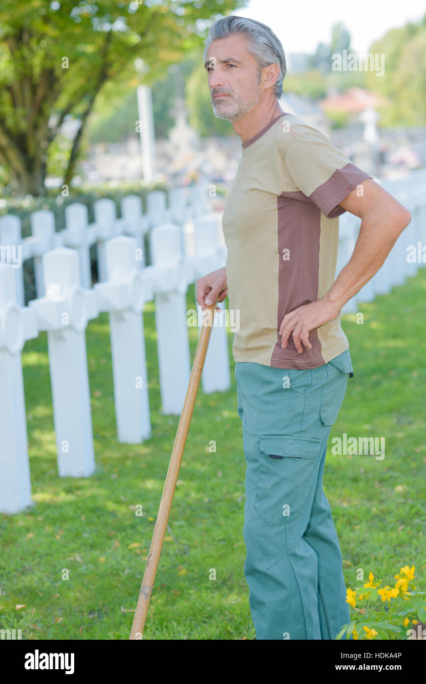 man in garden Stock Photo - Alamy