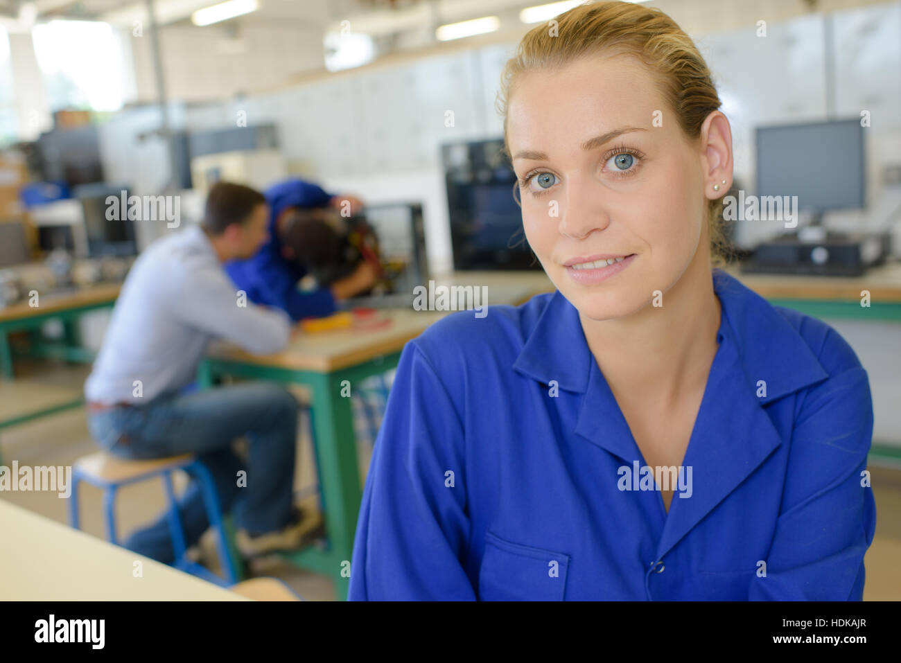 woman apprentice posing Stock Photo - Alamy
