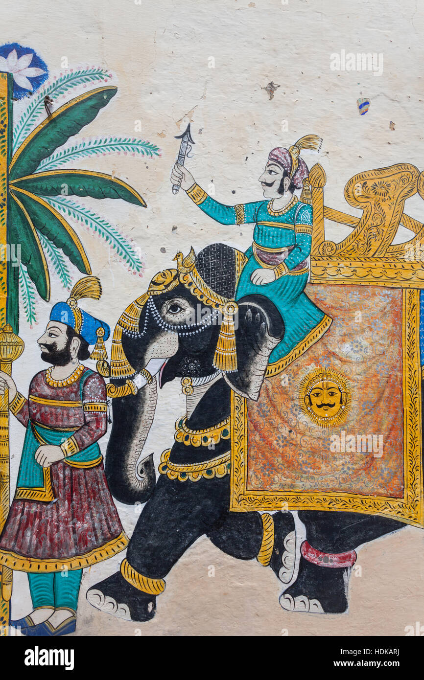 Indian man wall painting hi-res stock photography and images - Alamy